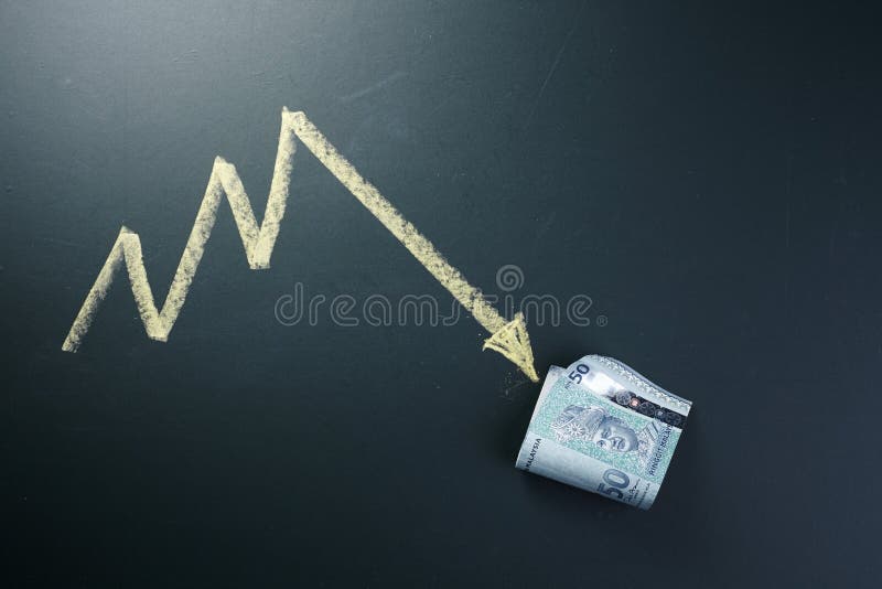 Inflation Concept Malaysian Ringgit Drop Stock Photo - Image of fall ...