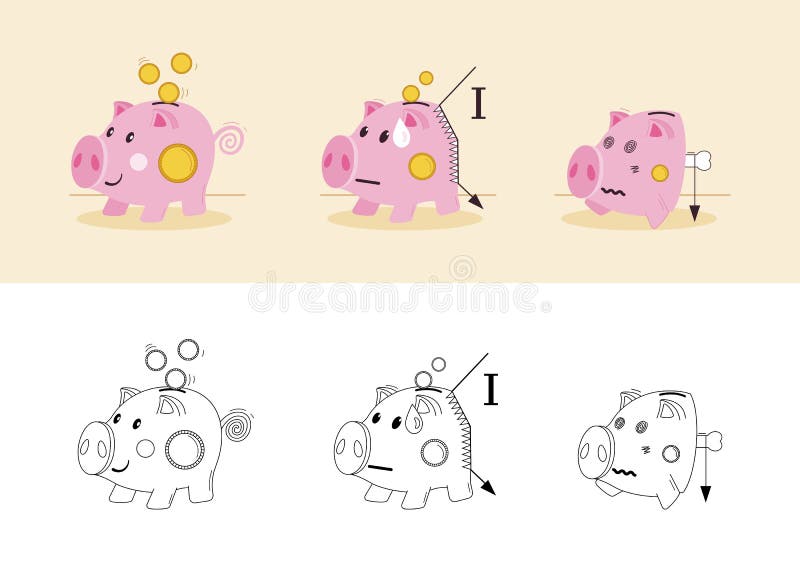 Inflation is Eating a Piggy Bank, Simple Vector Illustration Which ...
