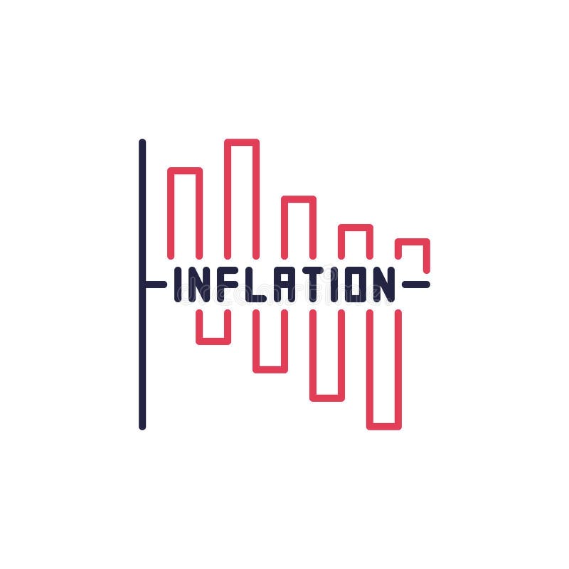 Inflation Falling Chart Vector Concept Colored Minimal Icon Stock ...