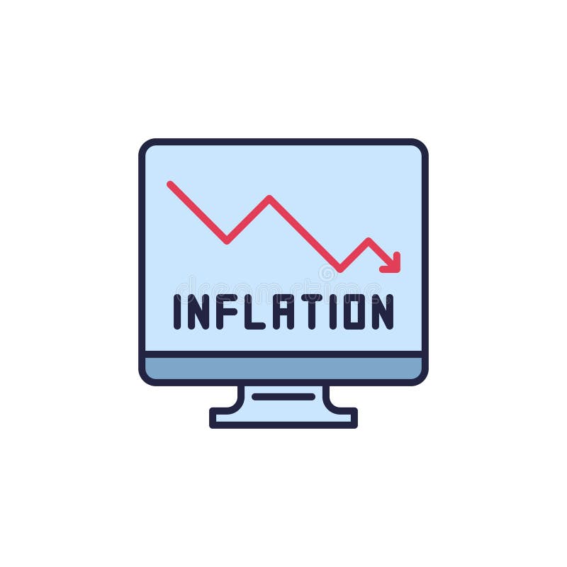 Inflation Graph or Chart Vector Concept Colored Icon Stock Illustration ...