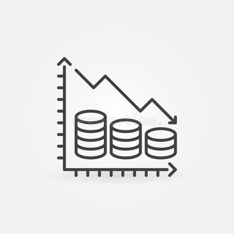 Inflation Graph with Coins Vector Concept Linear Icon Stock ...