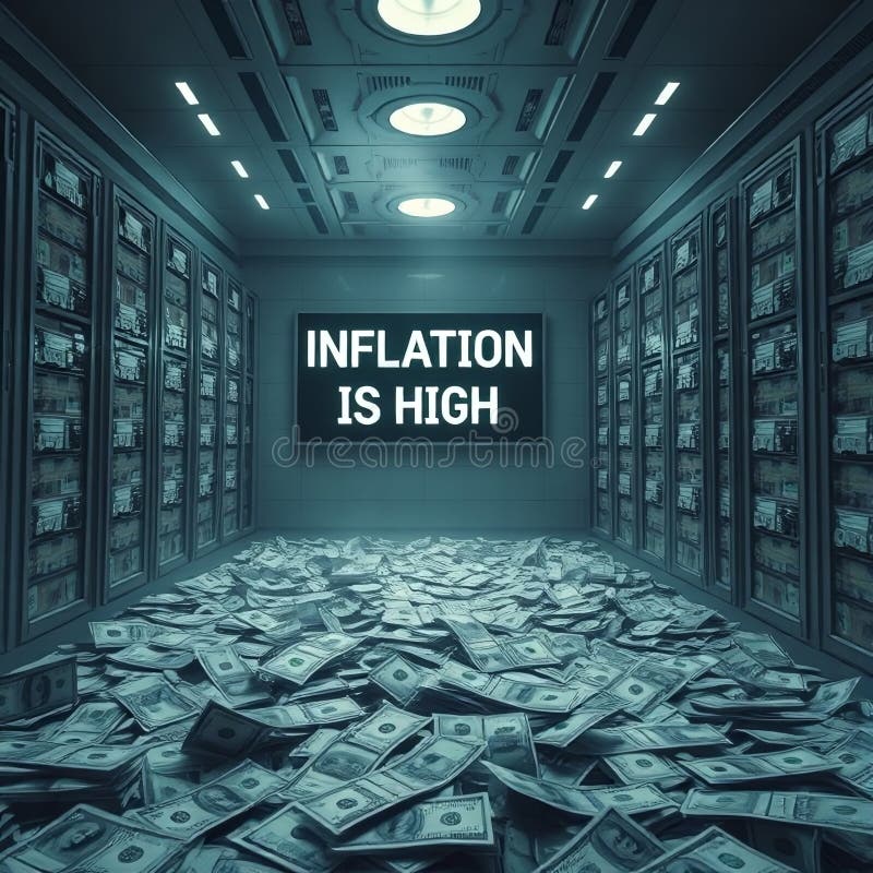 Inflation is high stock illustration. Illustration of bank - 343922668
