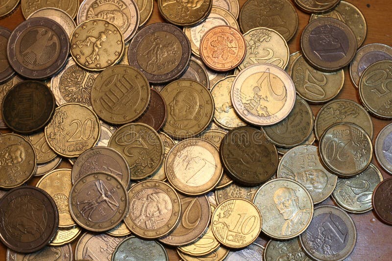 Inflation Impact: Vertical Shot of Scattered Small Change Stock Photo ...