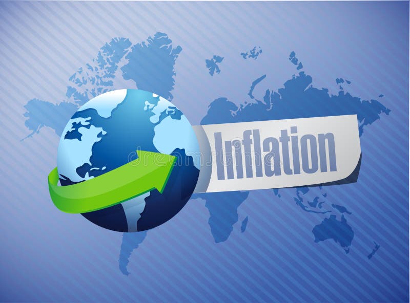 Inflation International Globe Sign Concept Stock Illustration ...