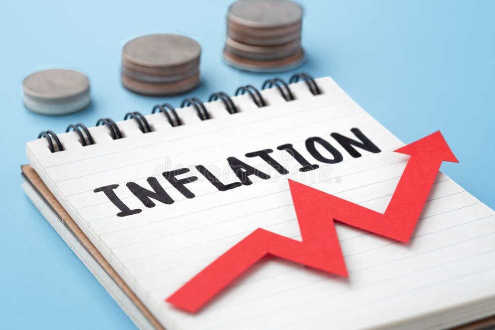 Inflation Rate Increasing Concept with Stack of Coins Stock Image ...