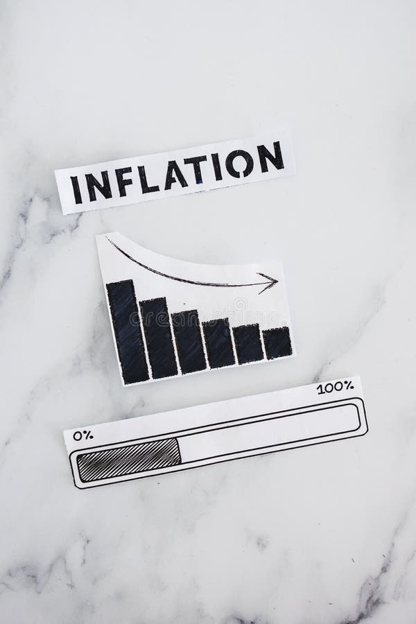 Inflation Rates Going Down, Text with Graph Showing Stats Decreasing ...