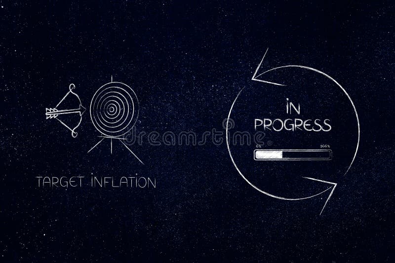 , Inflation and Recession Concept, Target Inflation Icon Next To in ...