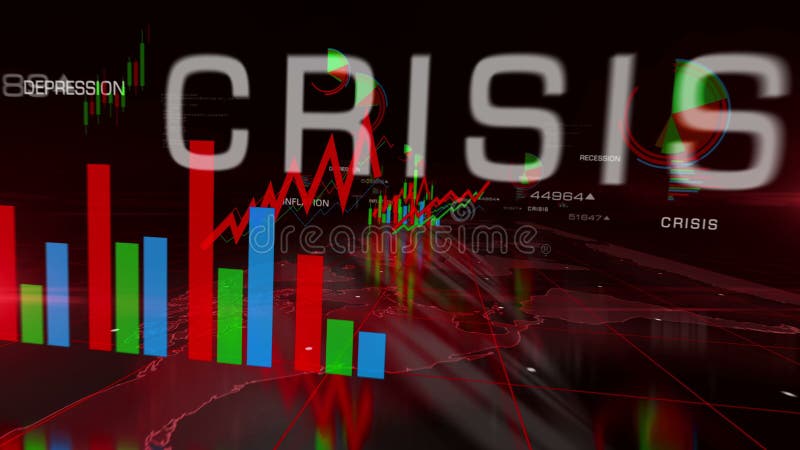 Inflation and Recession Crisis Charts and Graphs 3d Diagram Stock Video ...
