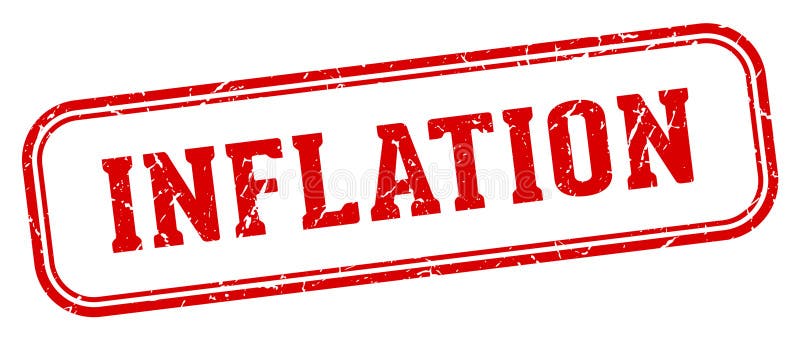 Inflation Stamp. Inflation Rectangular Stamp on White Background Stock ...