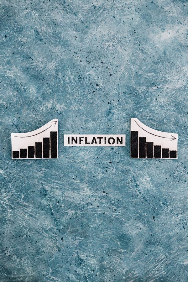 Inflation Text in between Graphs with Stats Going Up Then Going Down ...