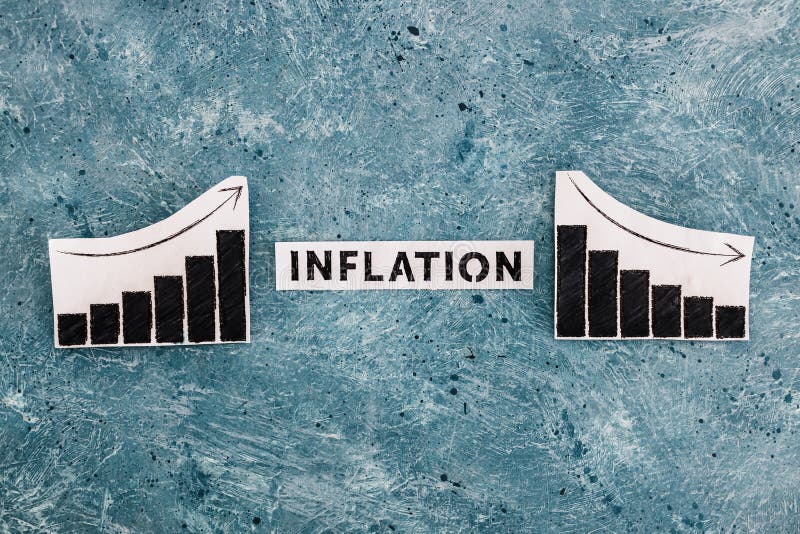 Inflation Text in between Graphs with Stats Going Up Then Going Down ...