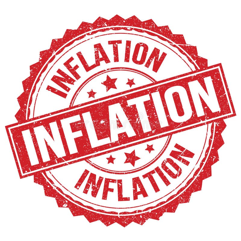 INFLATION Text on Red Round Stamp Sign Stock Illustration ...