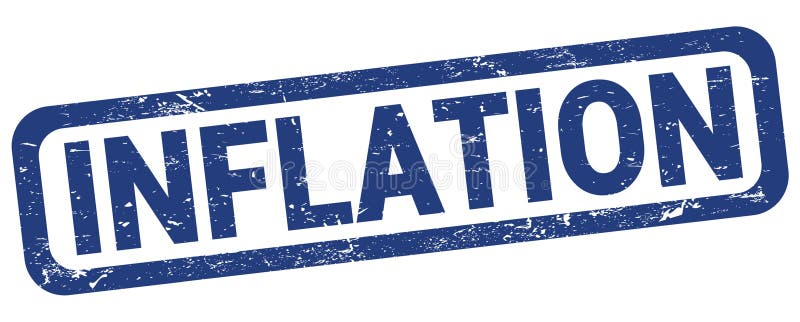 INFLATION Text Written on Blue Rectangle Stamp Stock Illustration ...