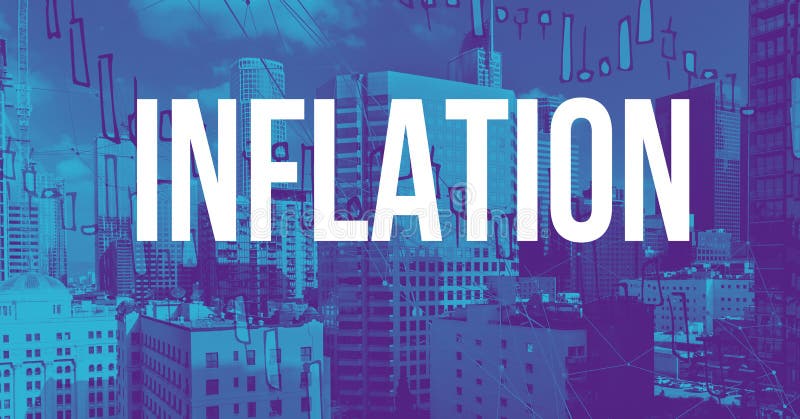 Inflation Theme with Downtown LA Skycapers Stock Photo - Image of rate ...