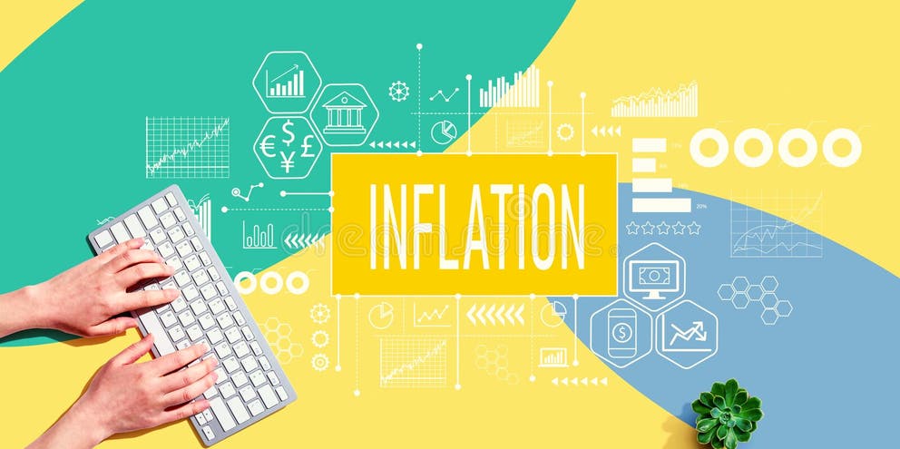 Inflation Theme with Person Using Computer Keyboard Stock Photo - Image ...
