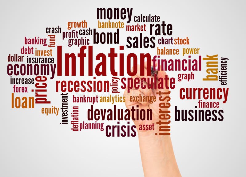 Inflation Word Block on White Stock Illustration - Illustration of ...