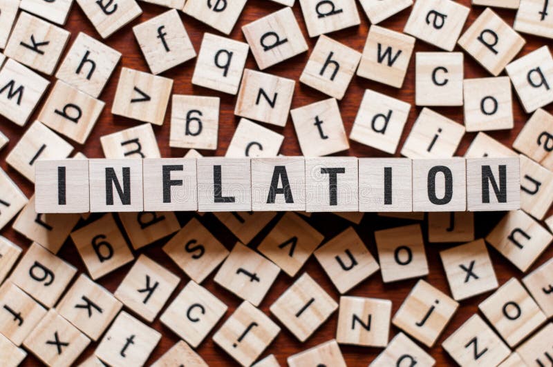 Inflation word concept stock photo. Image of increase - 144532232