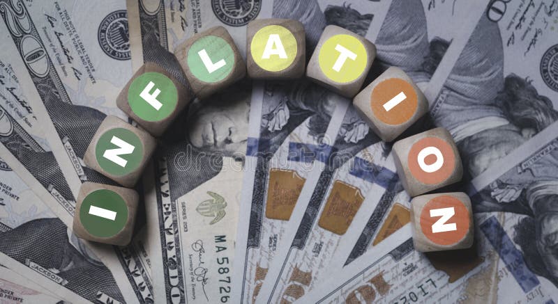 Inflation Wording on US Dollar Banknote for Interest Rating Increasing ...