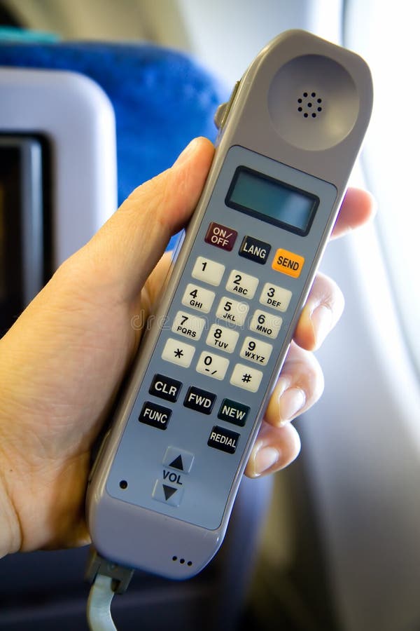 Inflight Call stock photo. Image of airplane, airline - 7698668