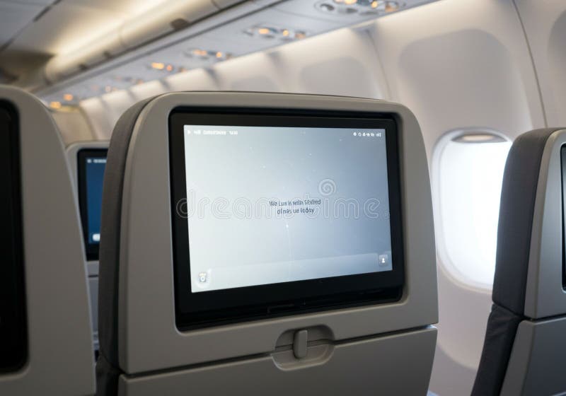 Inflight Entertainment Screen on the Back of an Airplane Seat Displays ...