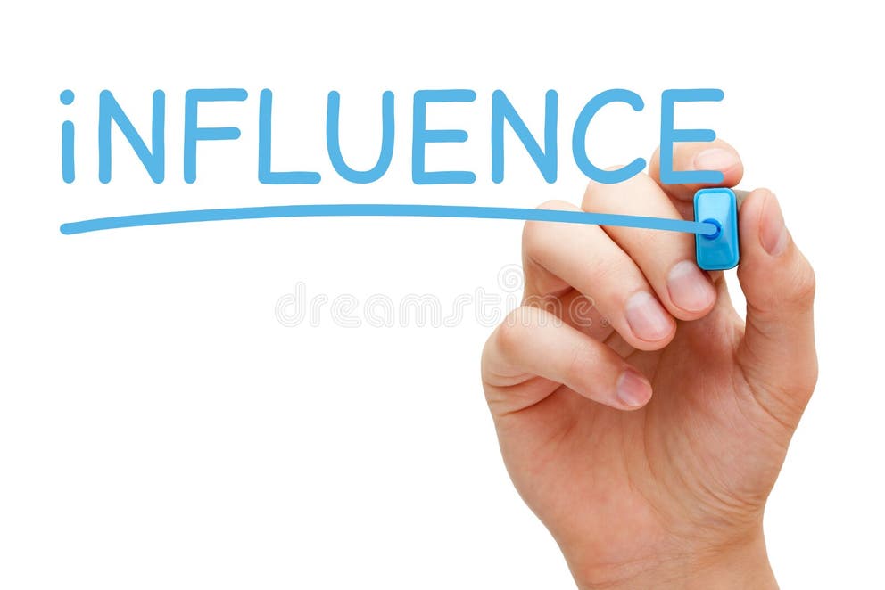 Influence Blue Marker stock photo. Image of hand, lead - 102853484