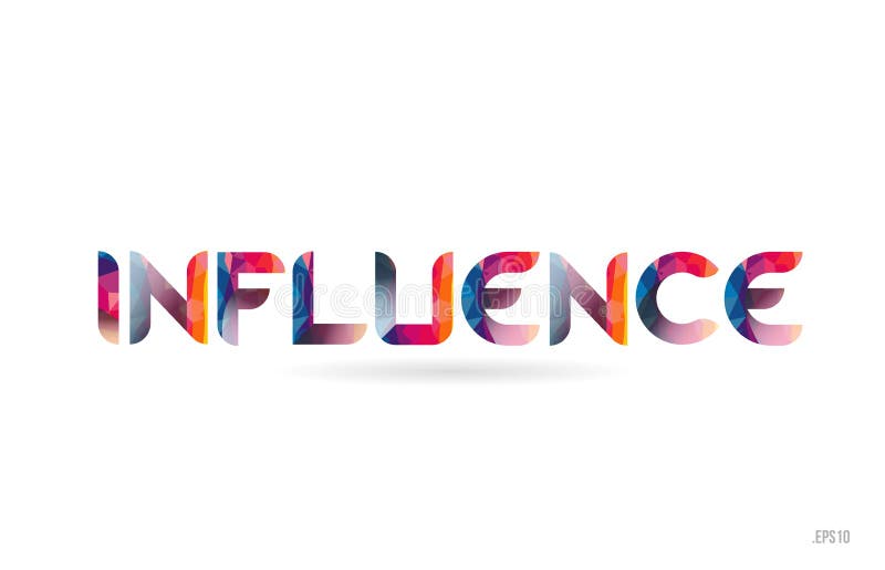 Influence Pink Blue Color Word Text Logo Icon Stock Vector ...