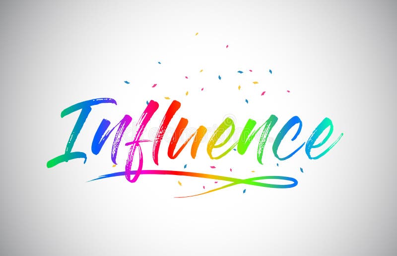 Influence Creative Vetor Word Text with Handwritten Rainbow Vibrant ...
