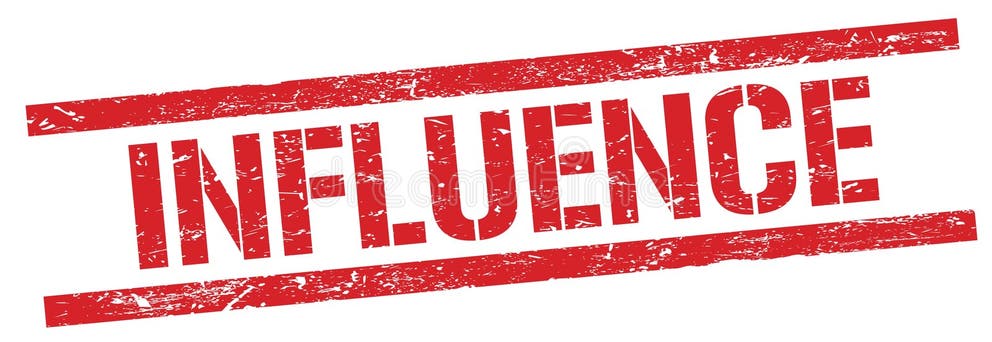 INFLUENCE Text on Red Grungy Rectangle Stamp Stock Illustration ...