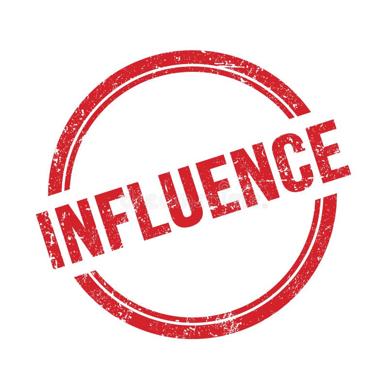 INFLUENCE Text Written on Red Grungy Round Stamp Stock Illustration ...