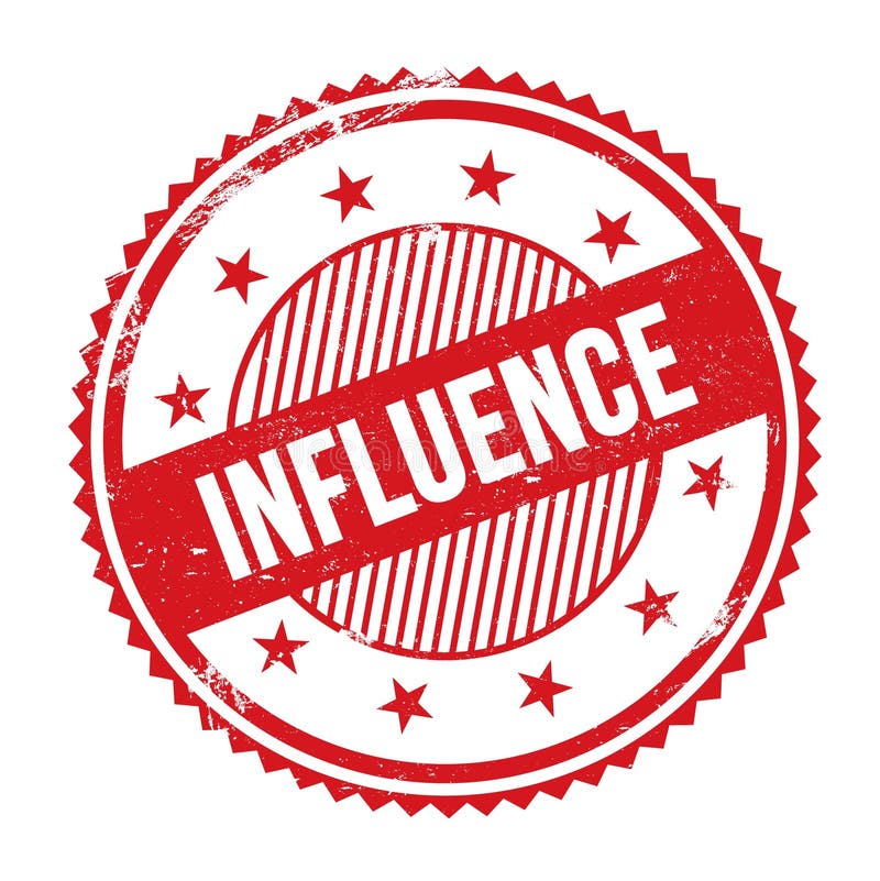 INFLUENCE Text Written on Red Grungy Round Stamp Stock Illustration ...