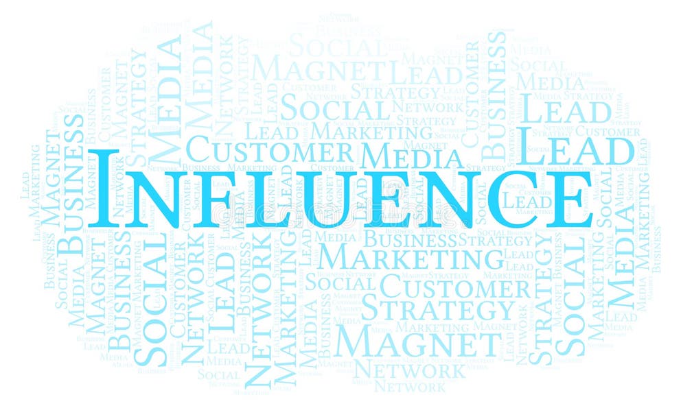Influence word cloud stock illustration. Illustration of isolated ...