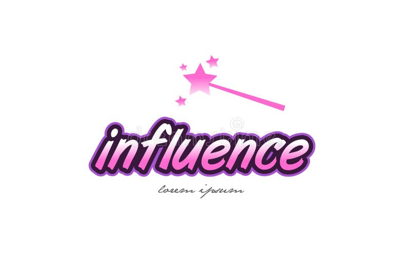 Influence Pink Blue Color Word Text Logo Icon Stock Vector ...