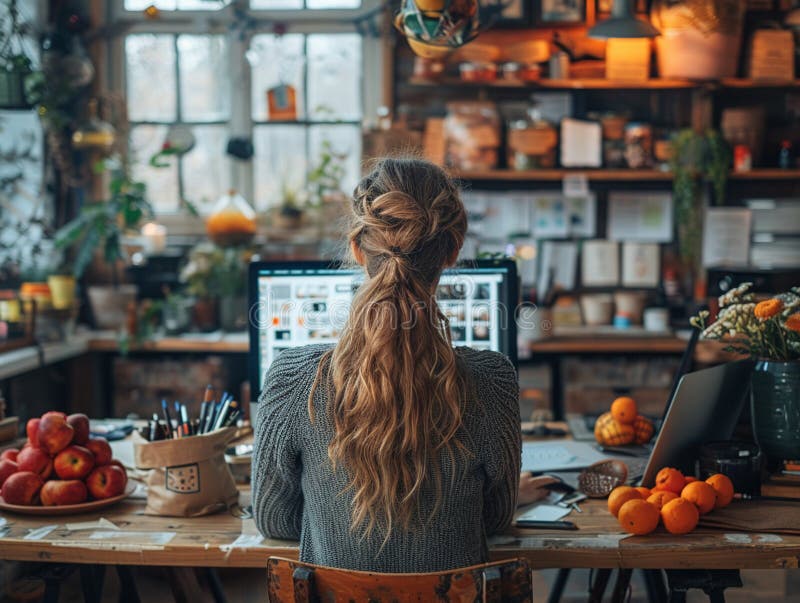 Influencer Collaborating with Brands in a Blurred Studio Setting the ...