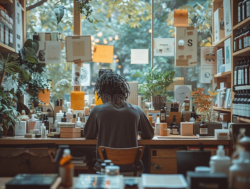 Influencer Collaborating with Brands in a Blurred Studio Setting the ...