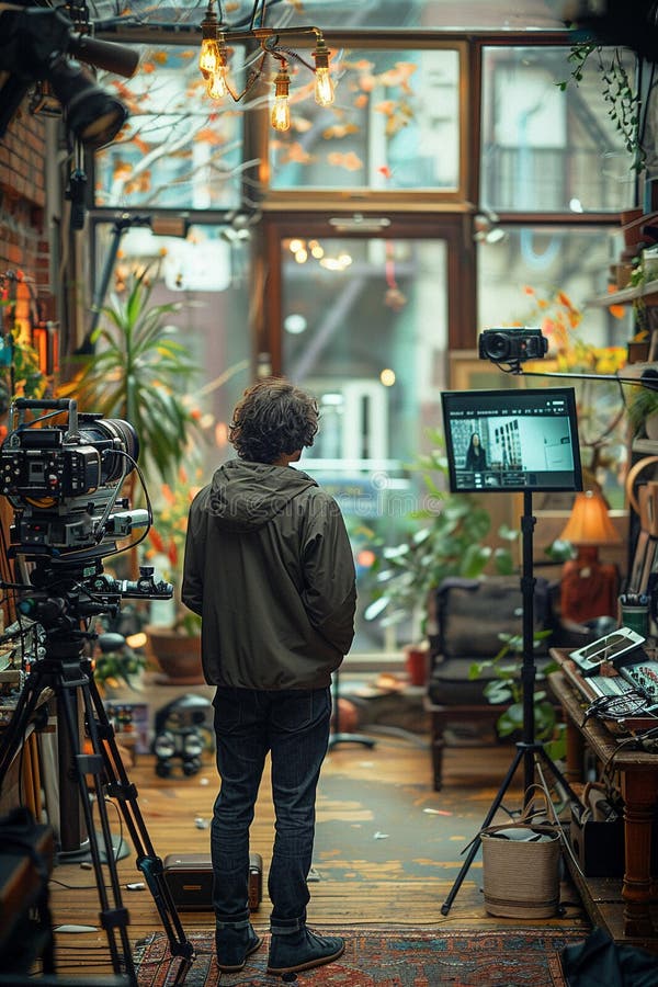 Influencer Collaborating with Brands in a Blurred Studio Setting the ...