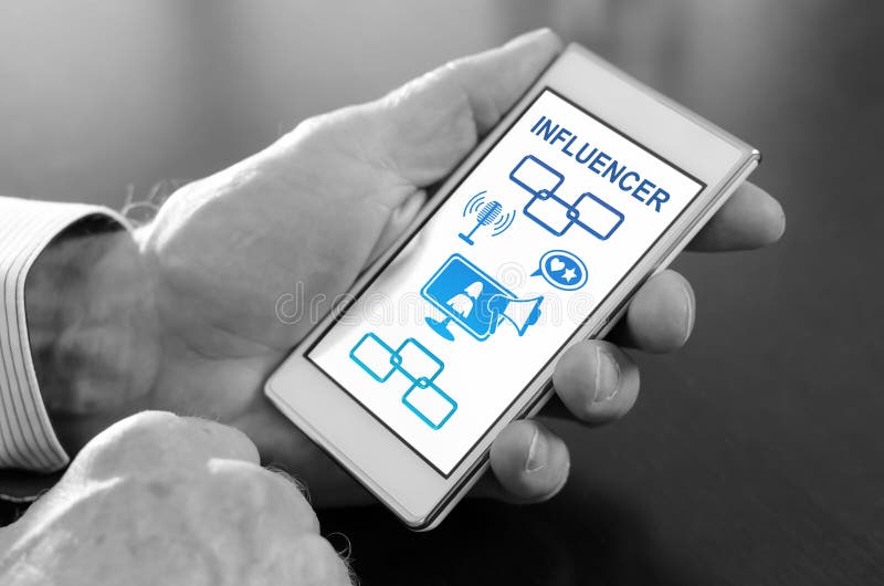 Influencer Concept on a Smartphone Stock Image - Image of influence ...