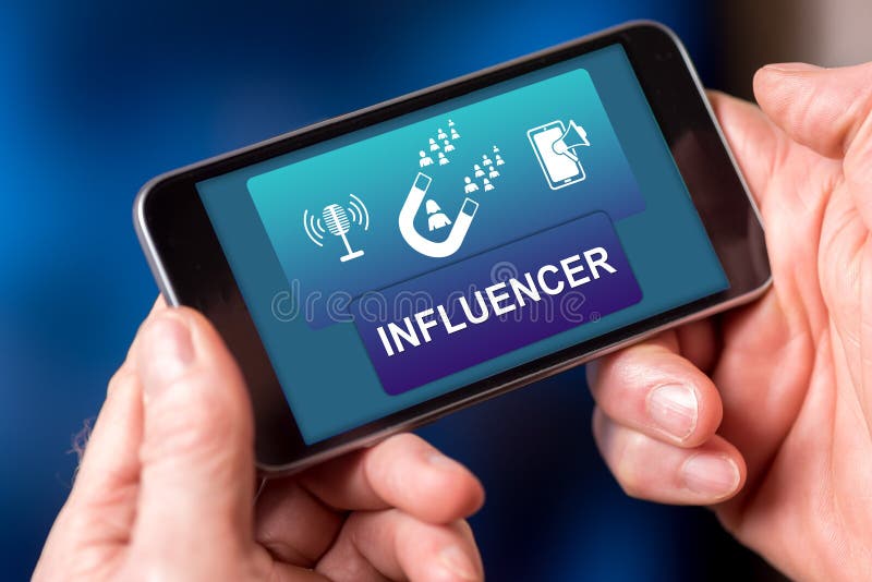 Influencer Concept on a Smartphone Stock Image - Image of blogger ...