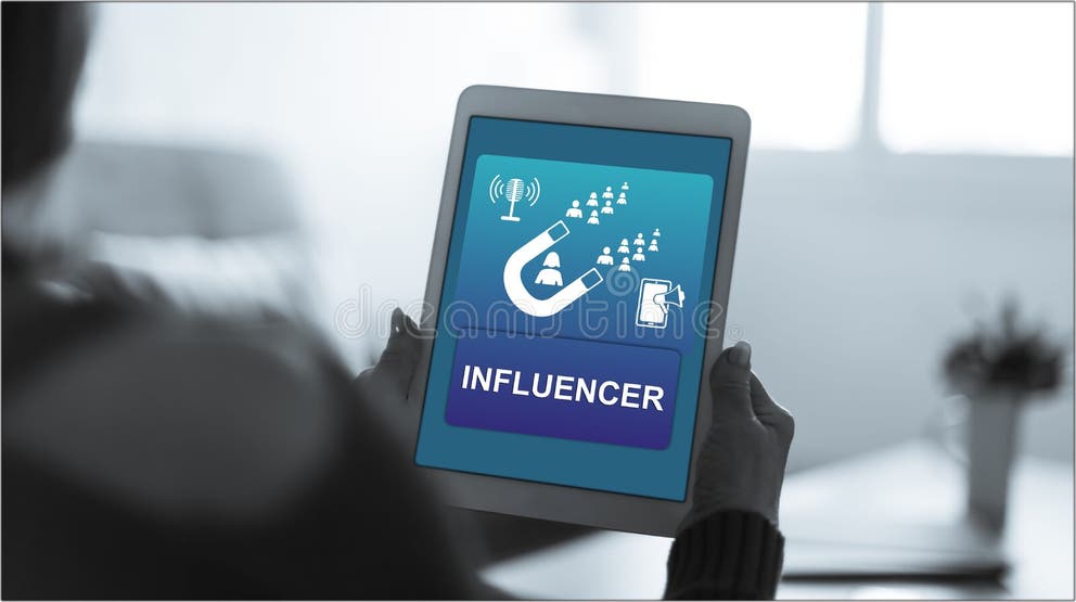 Influencer Concept on a Tablet Stock Photo - Image of digital, concept ...