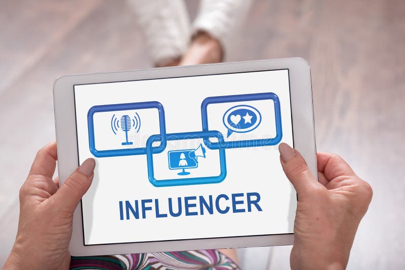 Influencer Concept on a Tablet Stock Image - Image of promotion ...