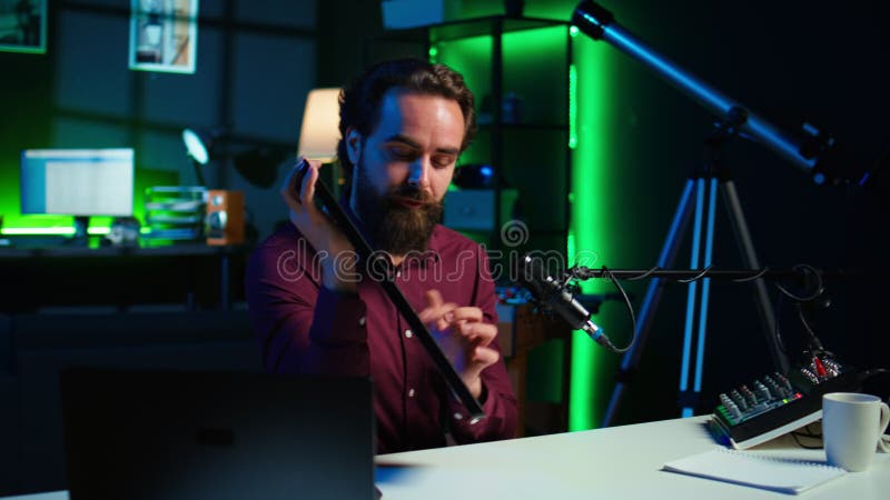 Influencer Endorsing Wireless Mouse and Keyboard from Sponsor, Stock ...