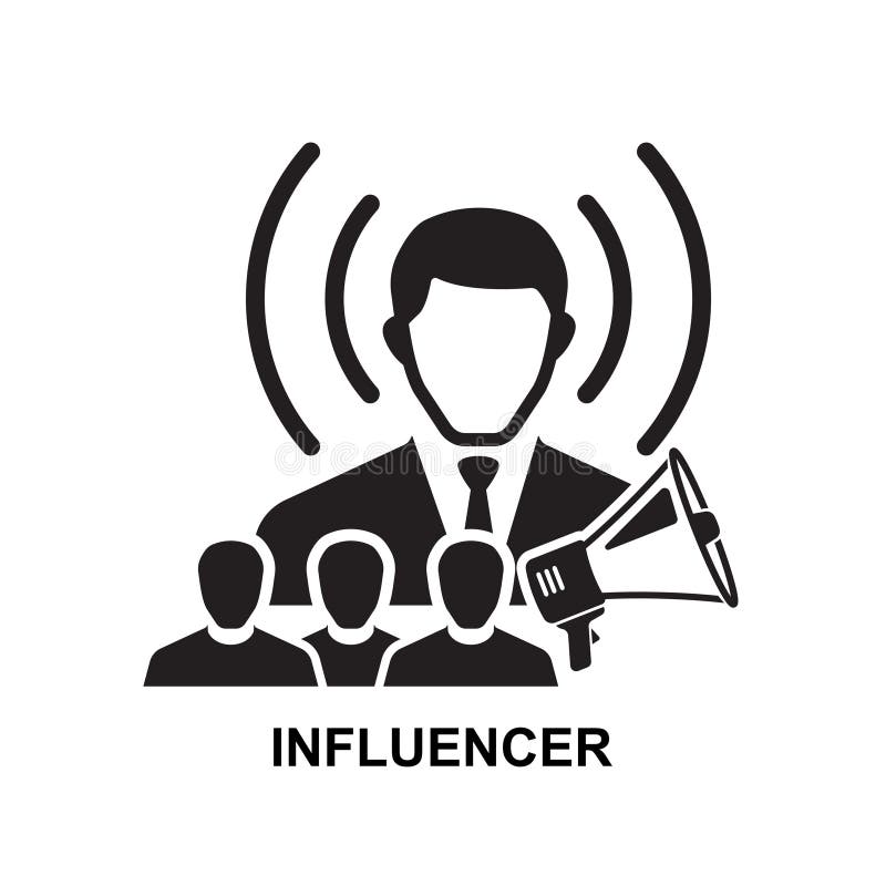 Influencer Icon. the Black Influencer Symbol Isolated on Background ...