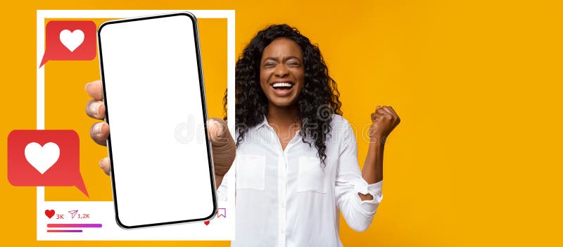 Engaged Influencer Celebrates Online Interactions with Smartphone in ...