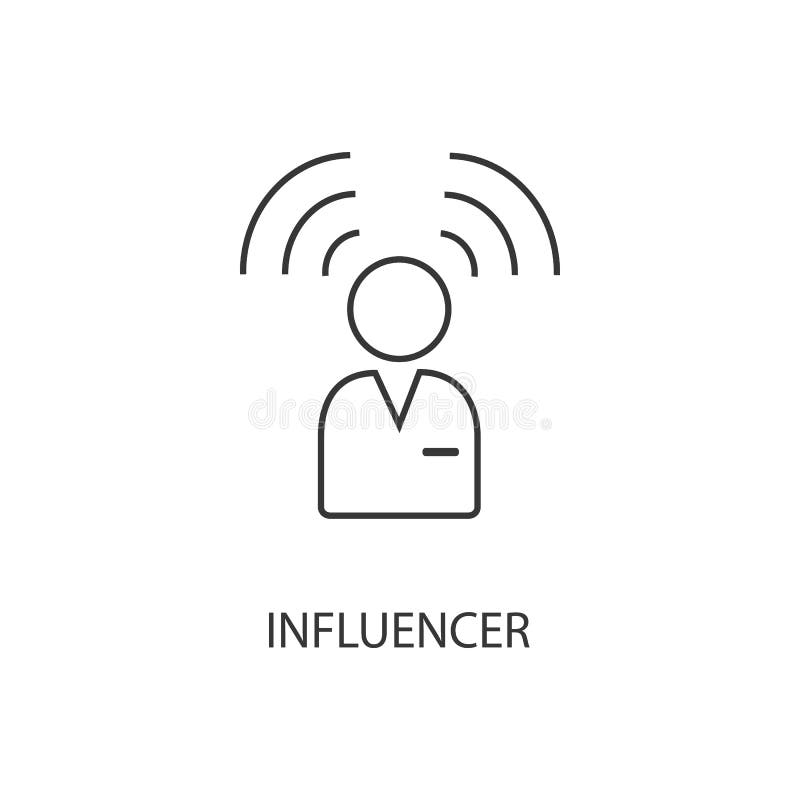 Influencer Linear Icon. Modern Outline Influencer Logo Concept on White ...