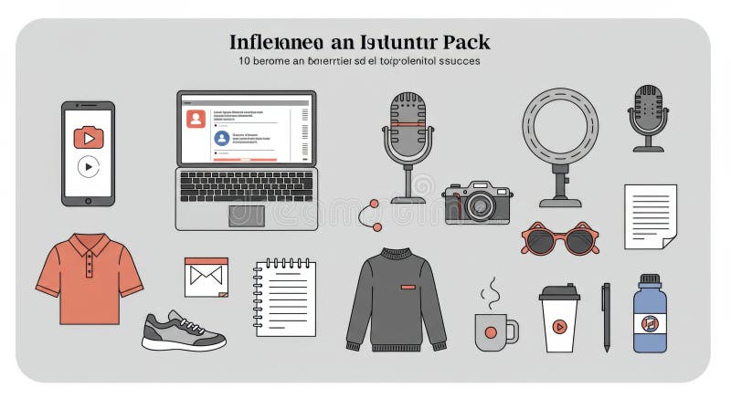 Influencer Pack: Content Creator Essentials Stock Illustration ...