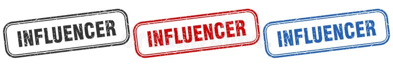 Influencer Square Isolated Sign Set. Influencer Stamp Stock Vector ...