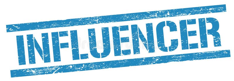 INFLUENCER Text on Blue Grungy Rectangle Stamp Stock Illustration ...
