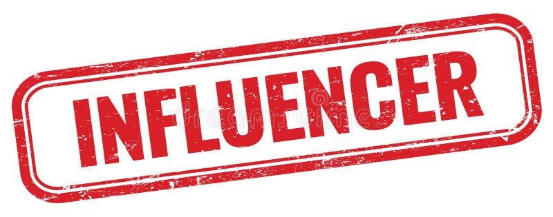 INFLUENCER Text on Red Grungy Stamp Stock Illustration - Illustration ...