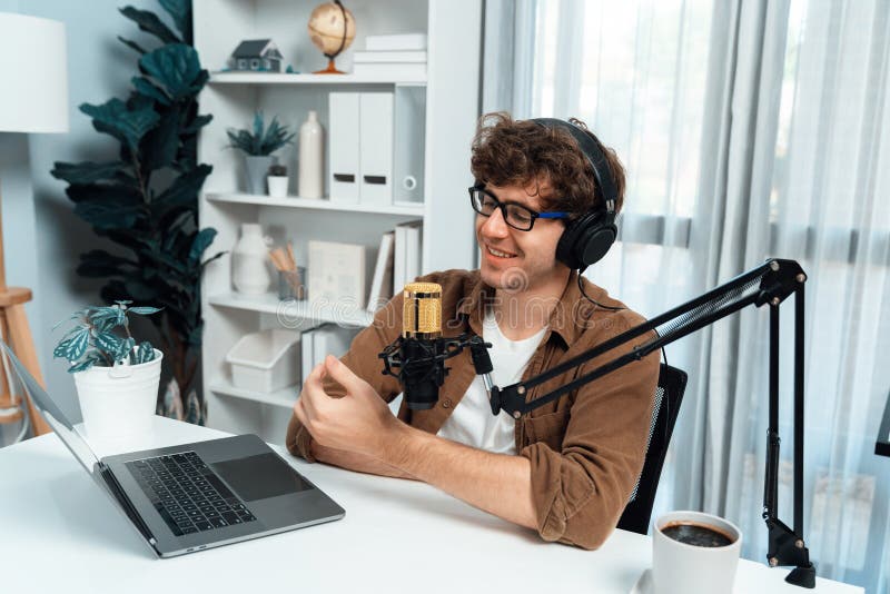 Influencer Using Headphone Talking with Listeners on Social Media ...