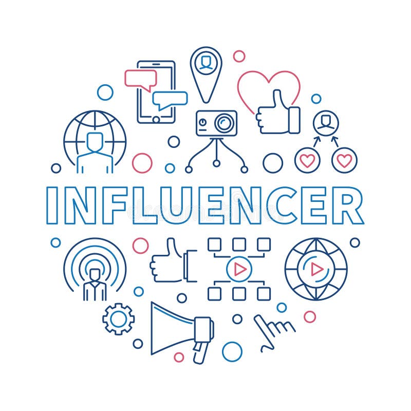Social Media Influencer Outline Frame. Vector Illustration Stock Vector ...