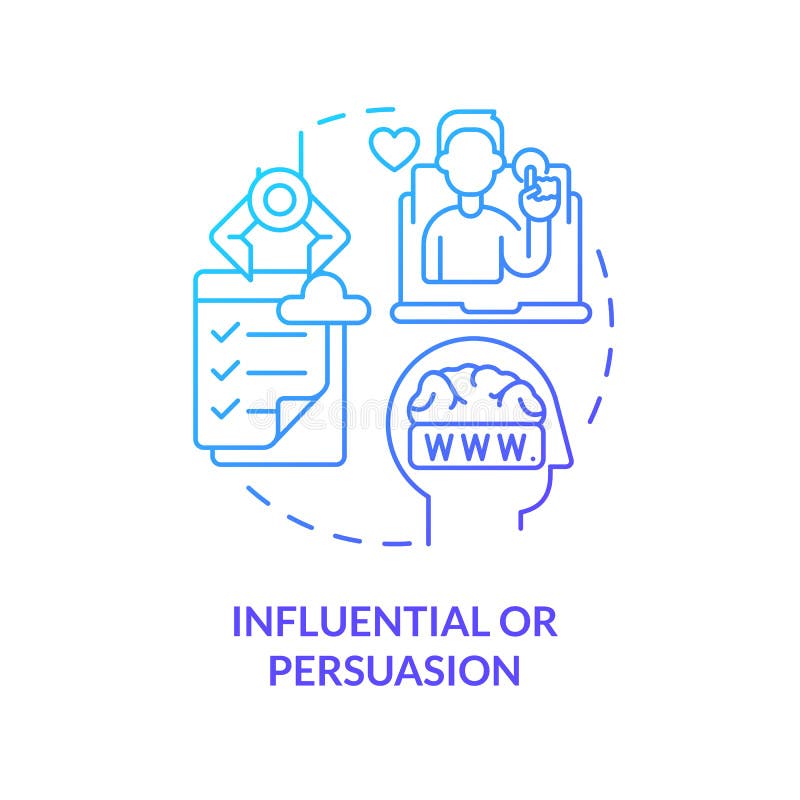 Influential and Persuasion Blue Gradient Concept Icon Stock Vector ...